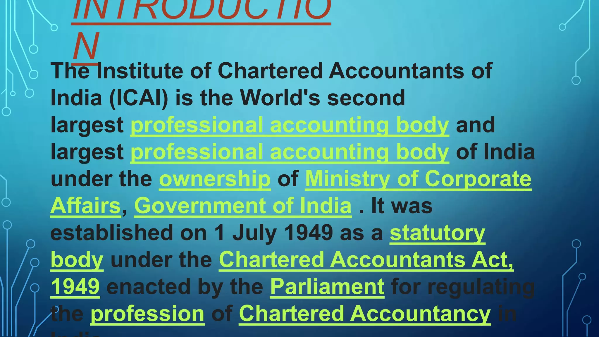 Institute of charted accountants of India | PPTX