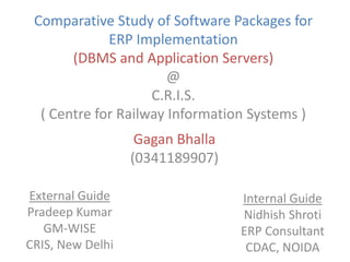 Comparative Study of Software Packages for ERP Implementation | PPT