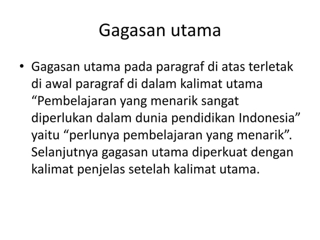 Materi Gagasan Utama Bahasa Indonesia Kelas 4 | PPTX