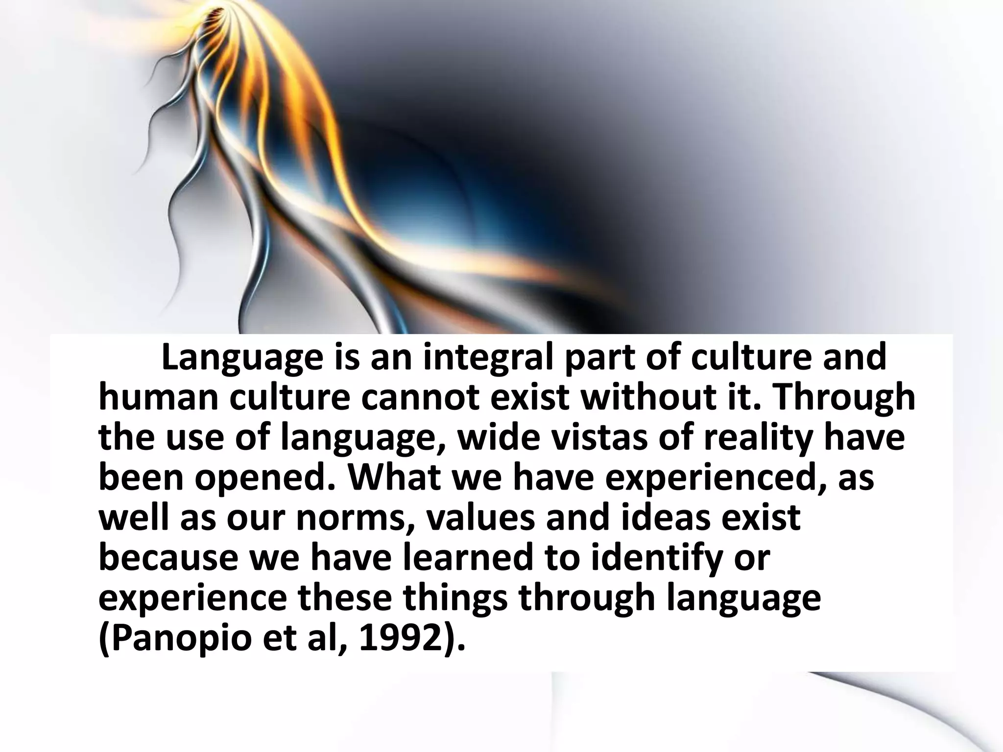 relationship of language and culture | PPTX