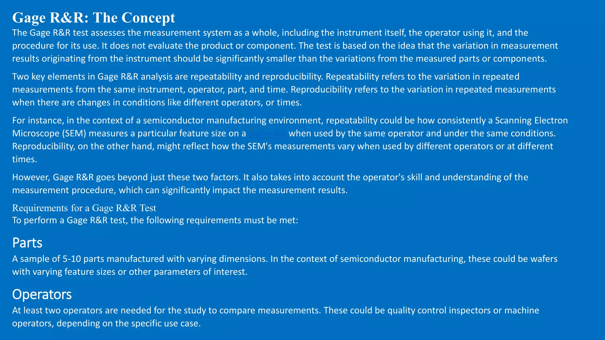 Gage Repeatability and Reproducibility in Semiconductor Manufacturing ...
