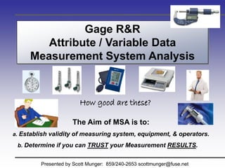 Gage R&R Measurement Systems Analysis Sample Slides | PDF
