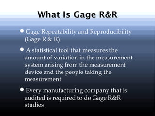 Introduction to Gage R&R | PPT
