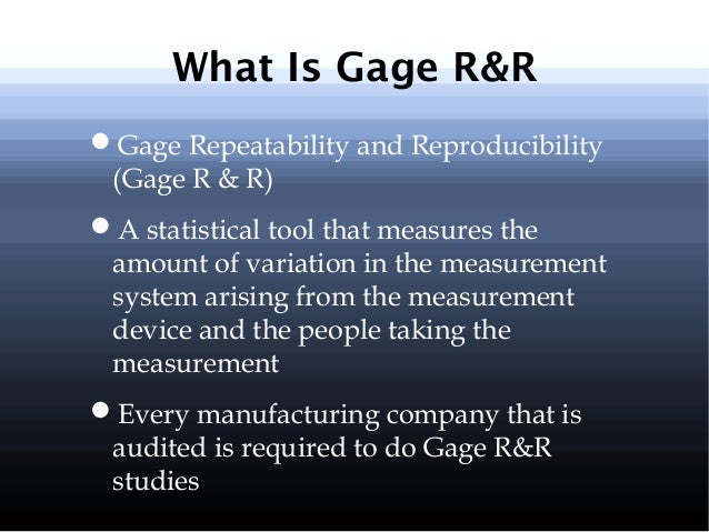 Introduction to Gage R&R