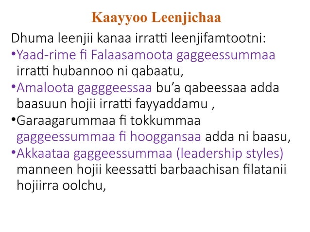 Gaggeessummaa fi Gaggeessaa Jijjiiramaa.pptx