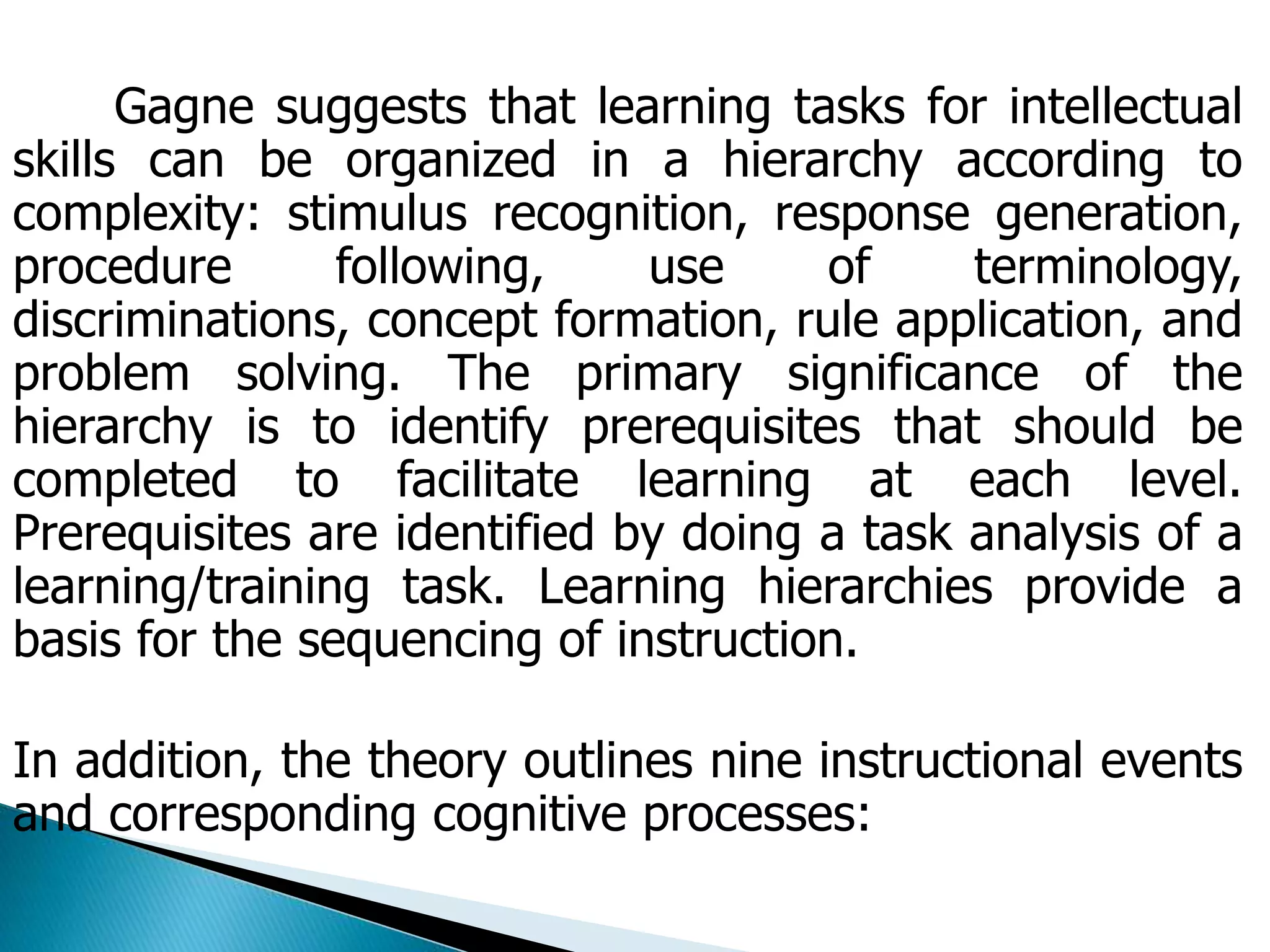 Gagne condition of learning | PPTX
