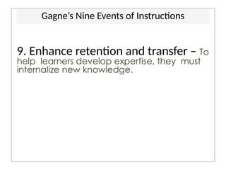 Gagne’s Nine Events of Instructions for Masteral | PPTX