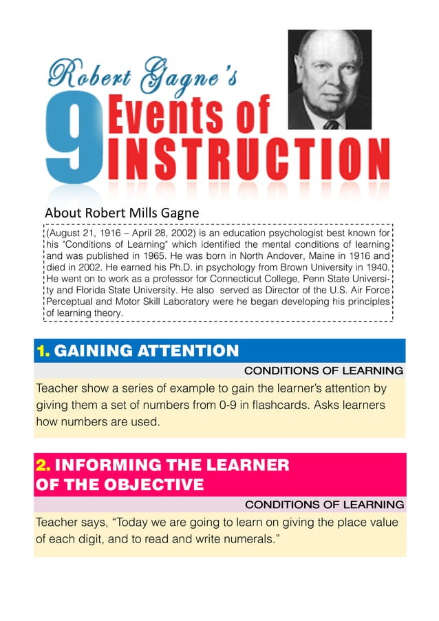 Gagne's 9 Events of Instruction | PDF