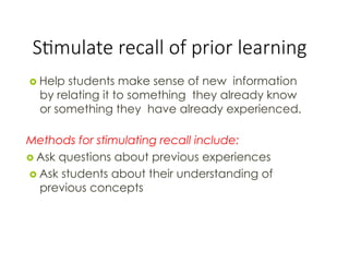 Methods for helping learners internalize new knowledge | PPT