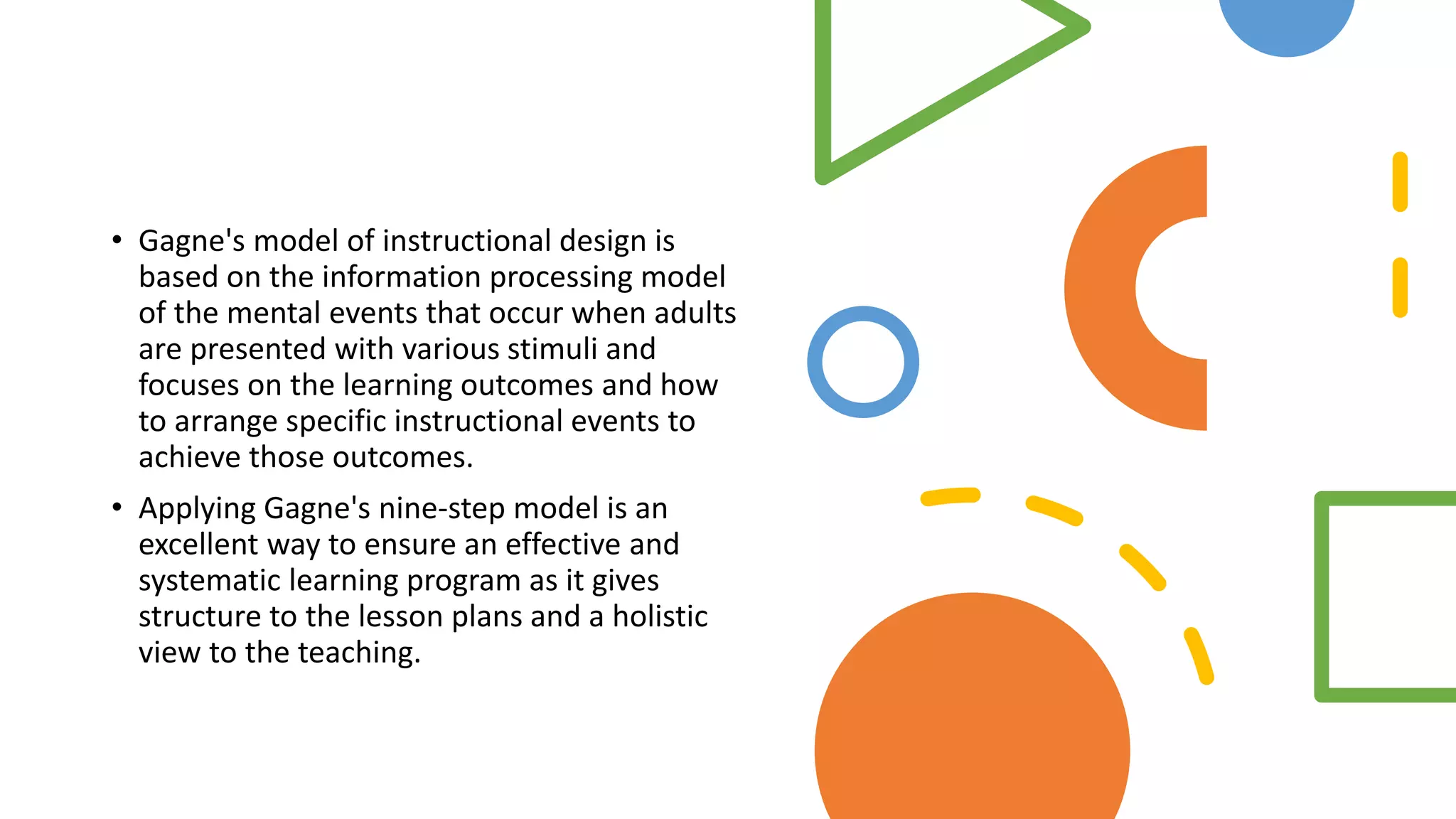 GAGNE'S 9 EVENTS OF INSTRUCTION | PPTX