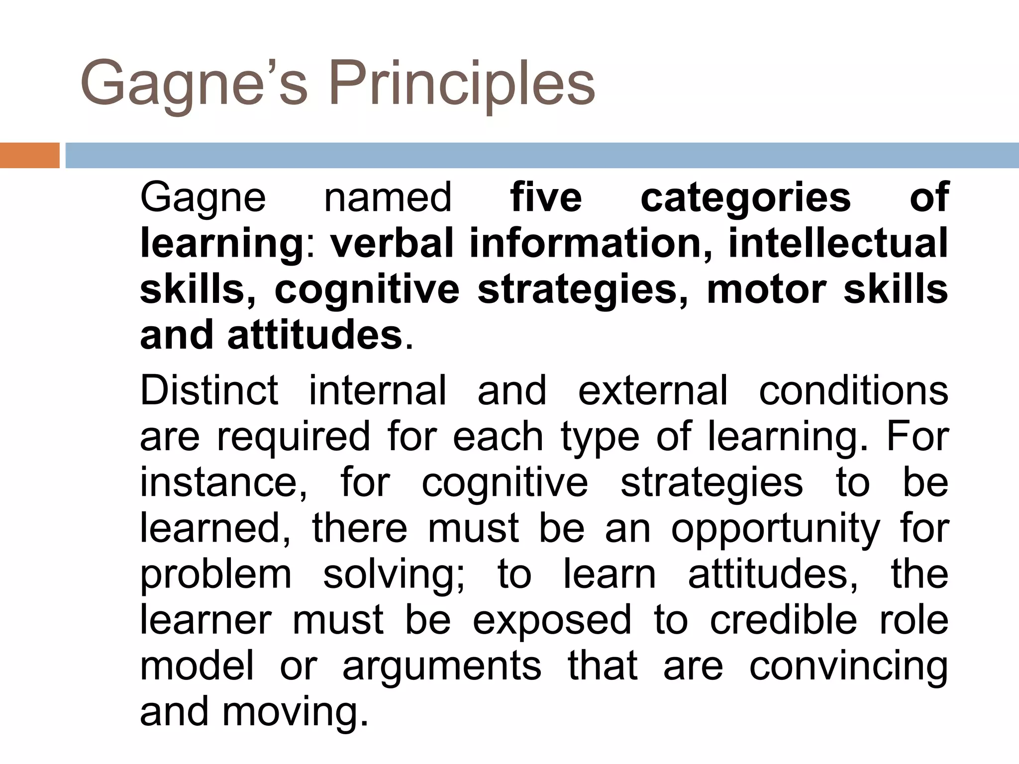 Gagne’s Conditions of Learning | PPTX