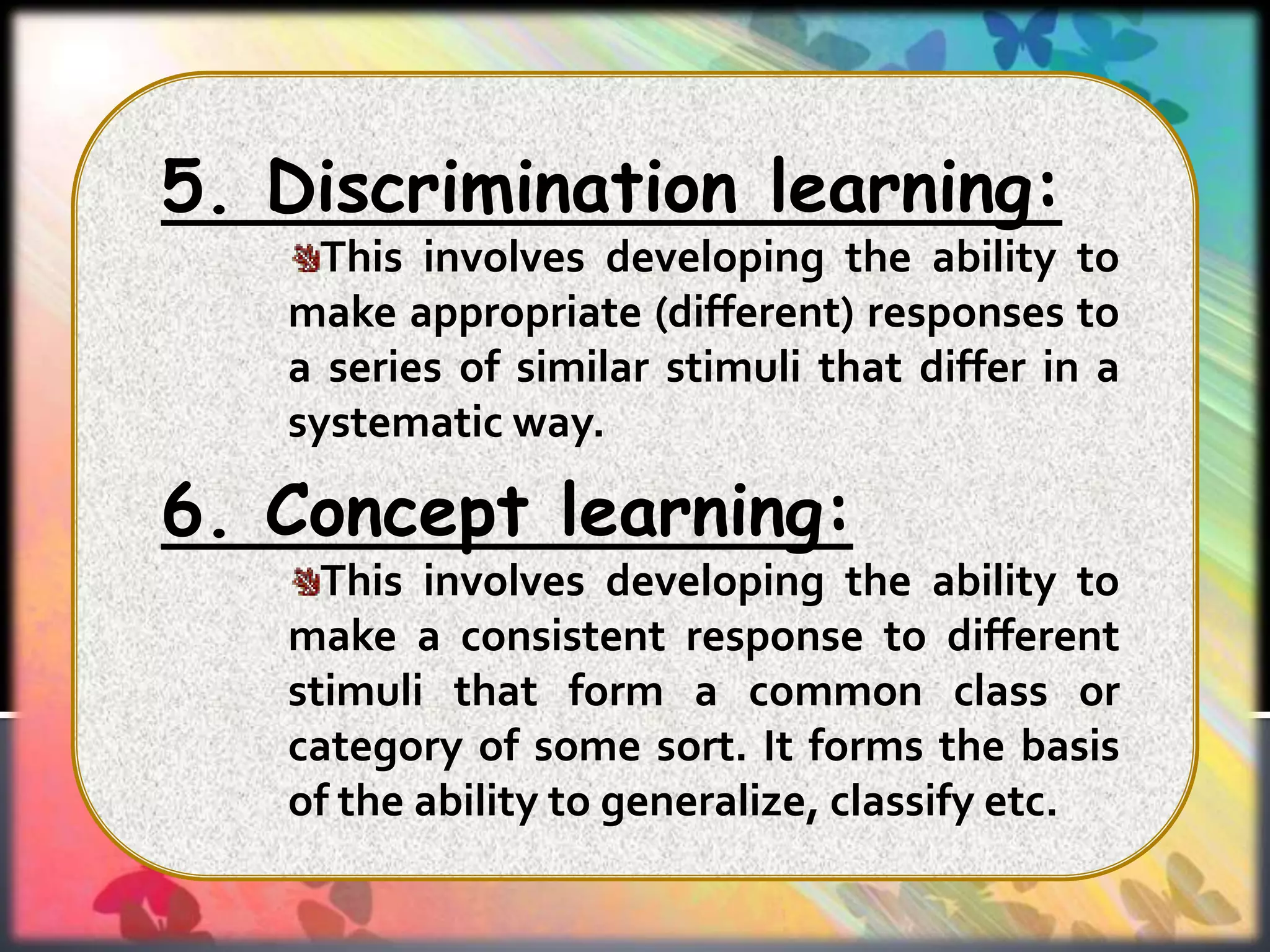 Gagne's Conditions of Learning ppt. | PPTX