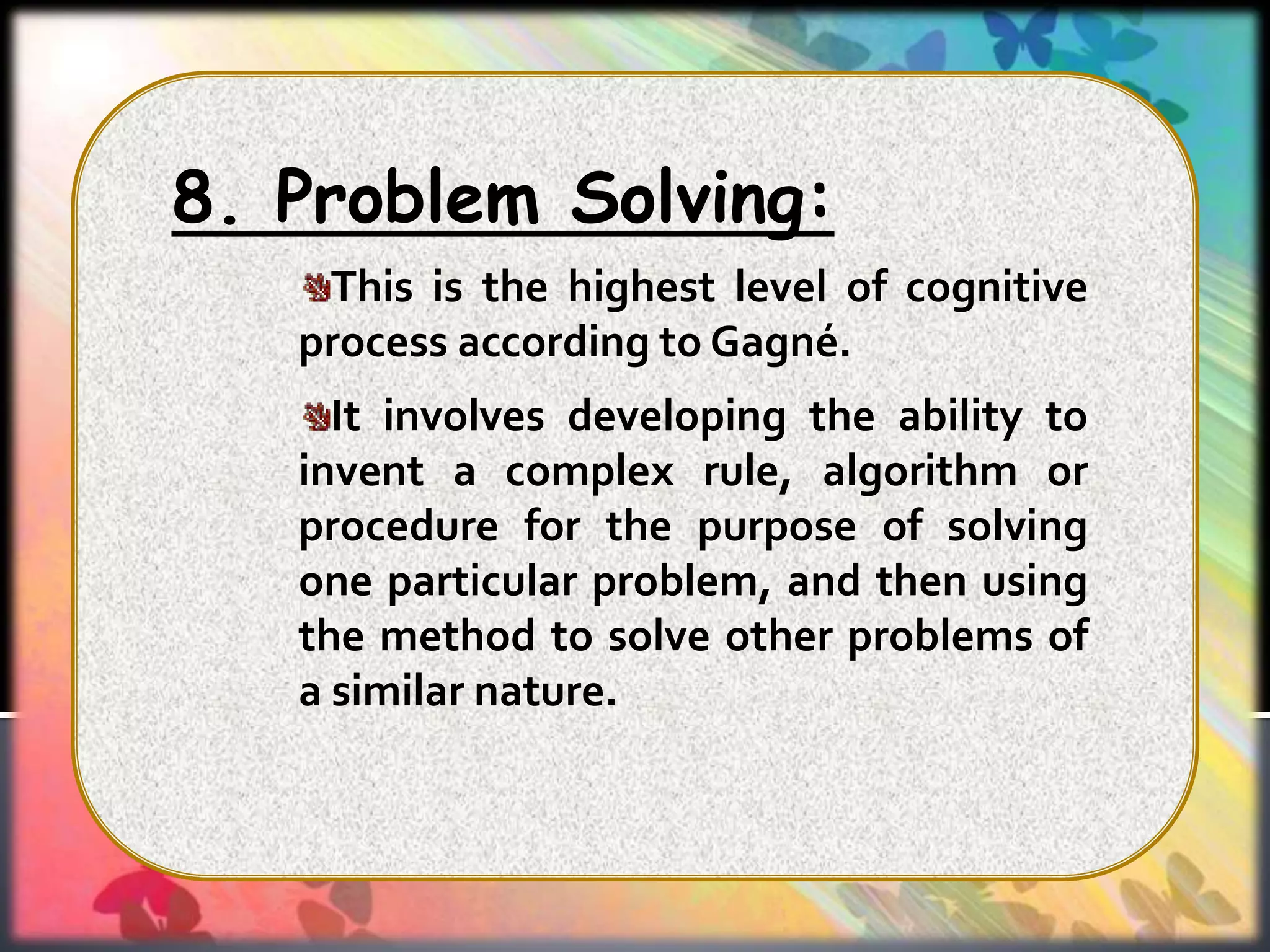 Gagne's Conditions of Learning ppt. | PPTX