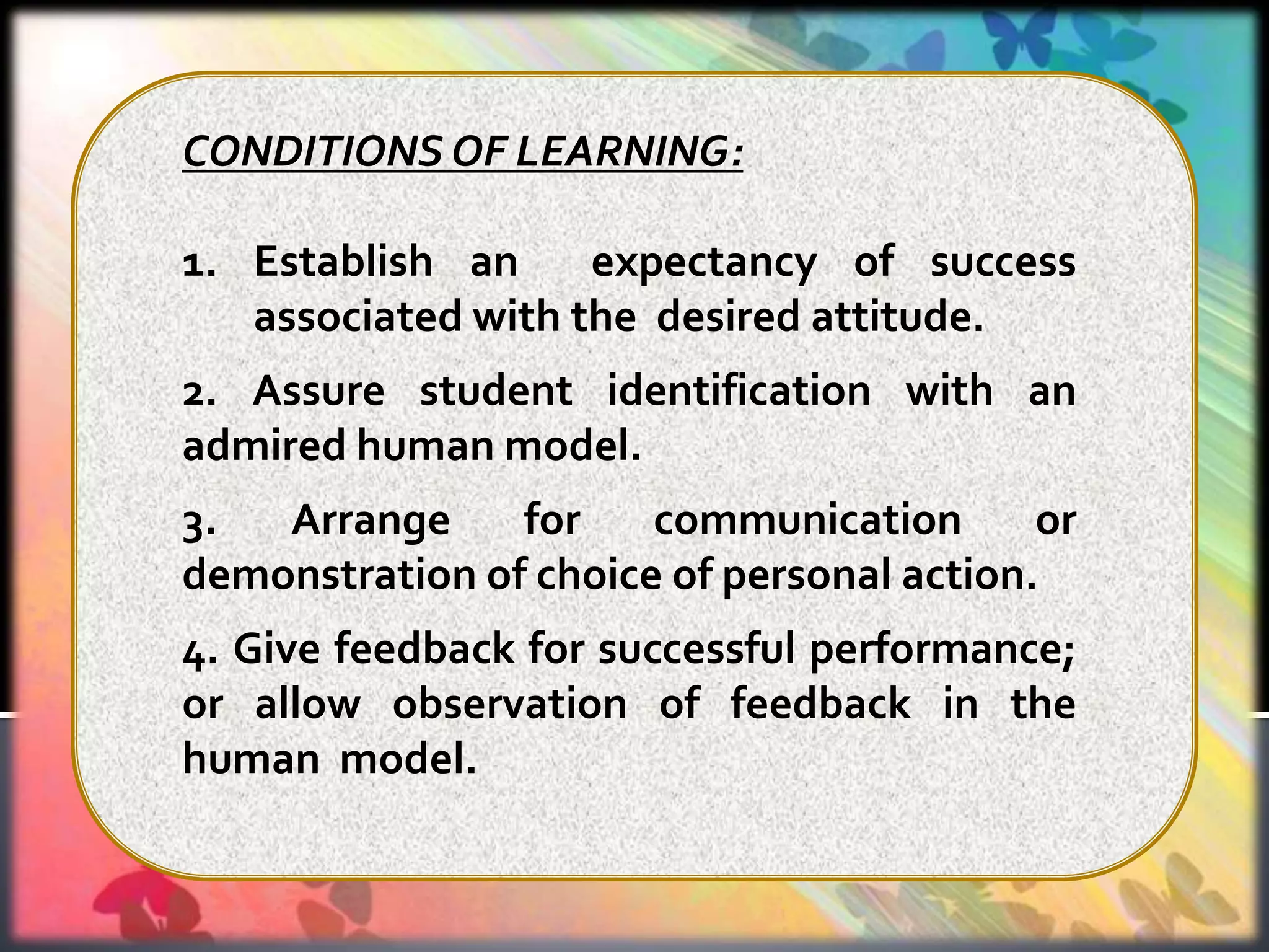 Gagne's Conditions of Learning ppt. | PPTX