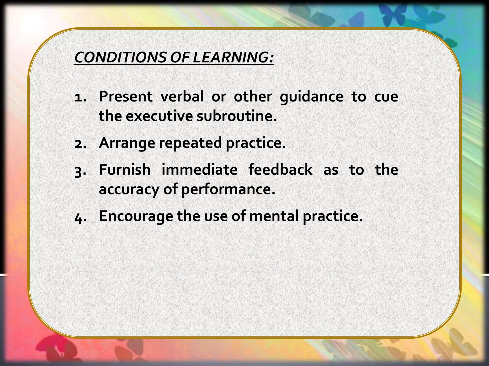 Gagne's Conditions of Learning ppt. | PPTX