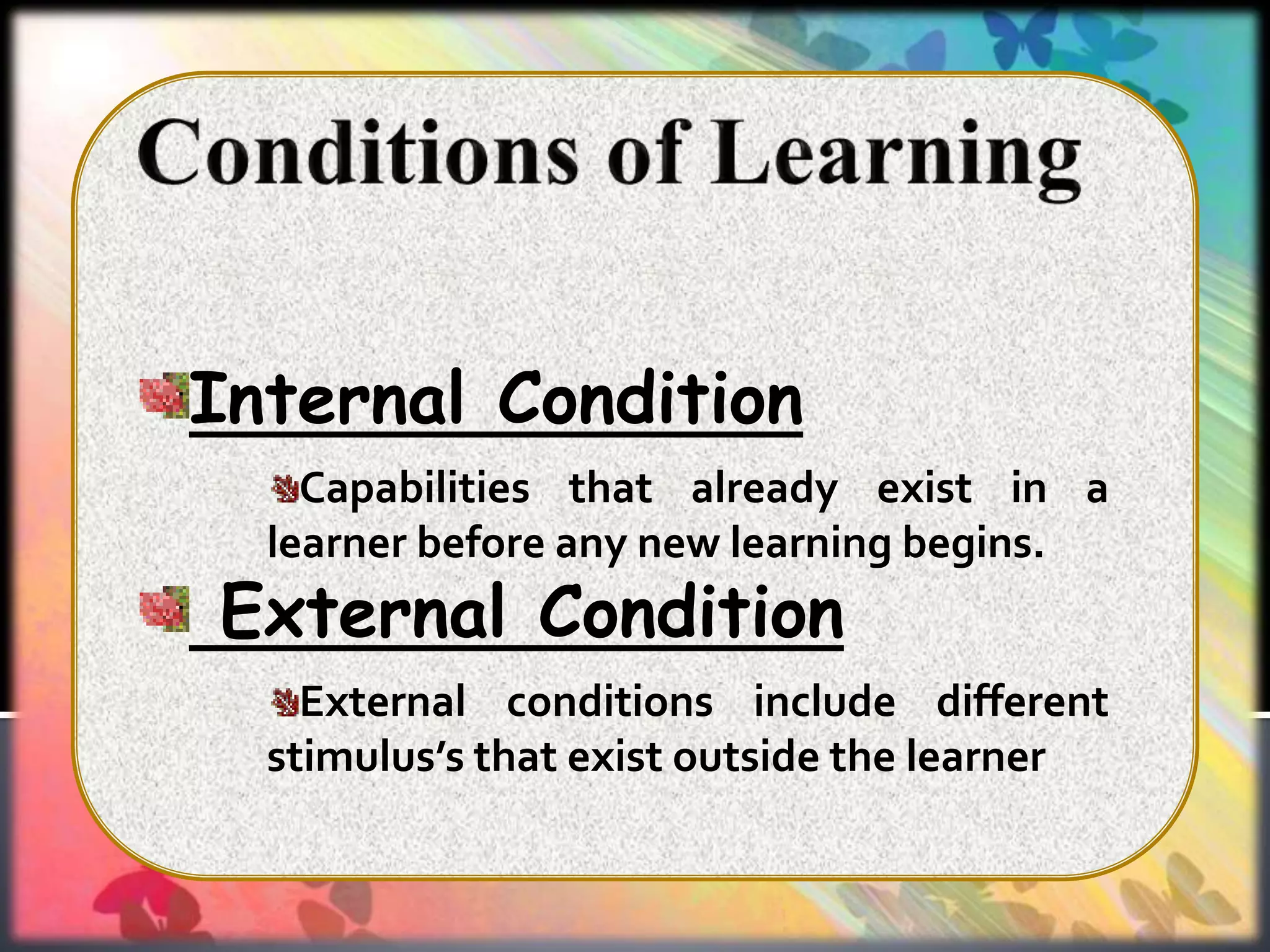 Gagne's Conditions of Learning ppt. | PPTX