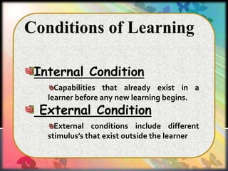 Gagne's Conditions of Learning ppt. | PPTX