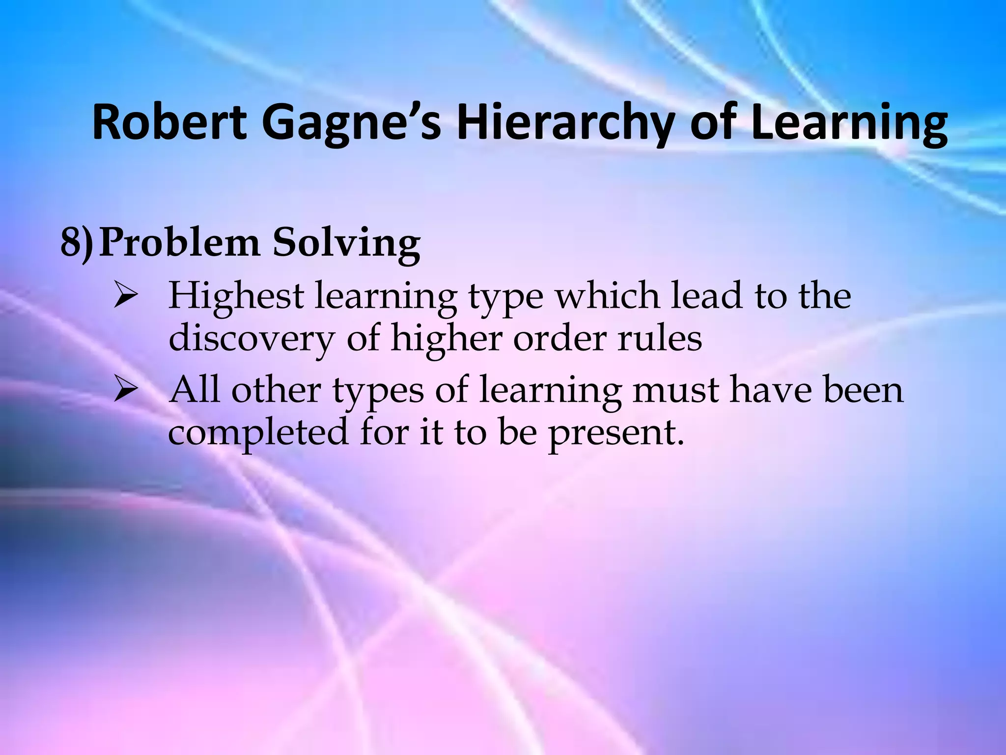Gagne's Learning Theories | PPTX