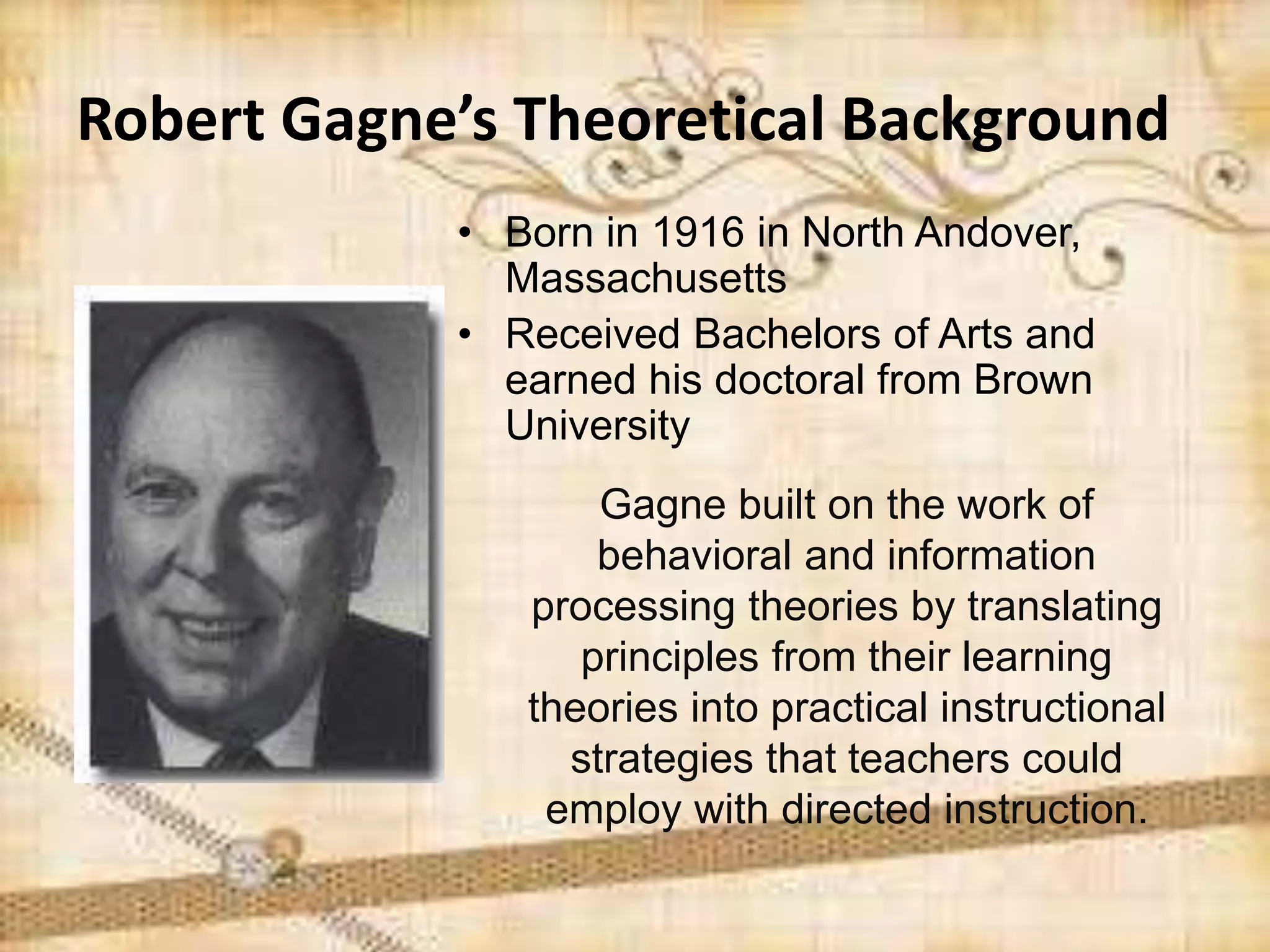 Gagne's Learning Theories | PPTX