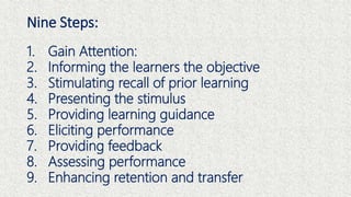 Gagne's Nine Instructional Events- Example | PPTX
