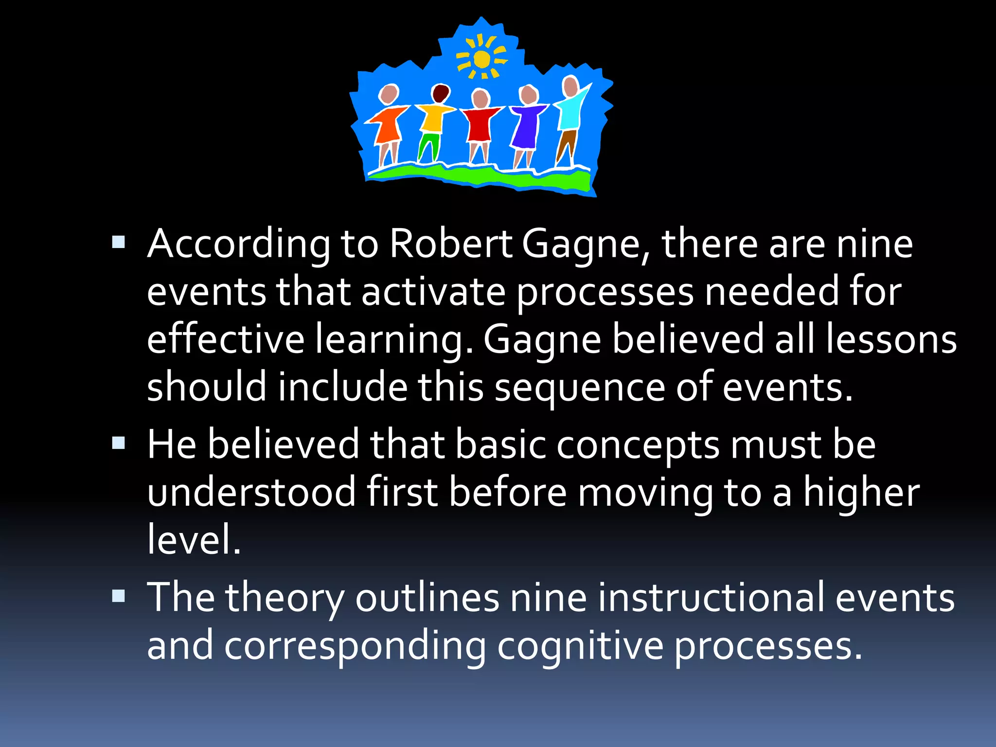 Gagne’s theory of instruction revised | PPTX