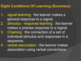 Gagne conditions of learning | PPTX