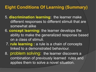 Gagne conditions of learning | PPTX