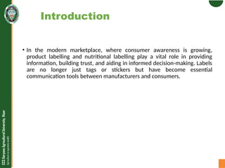 Product labelling and nutritional labelling | PPT