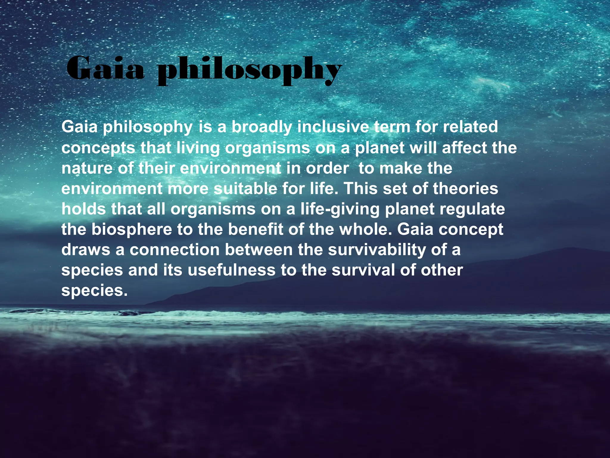 Gaia hypothesis | PPT