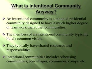 Gaia center intentional community power point | PPT