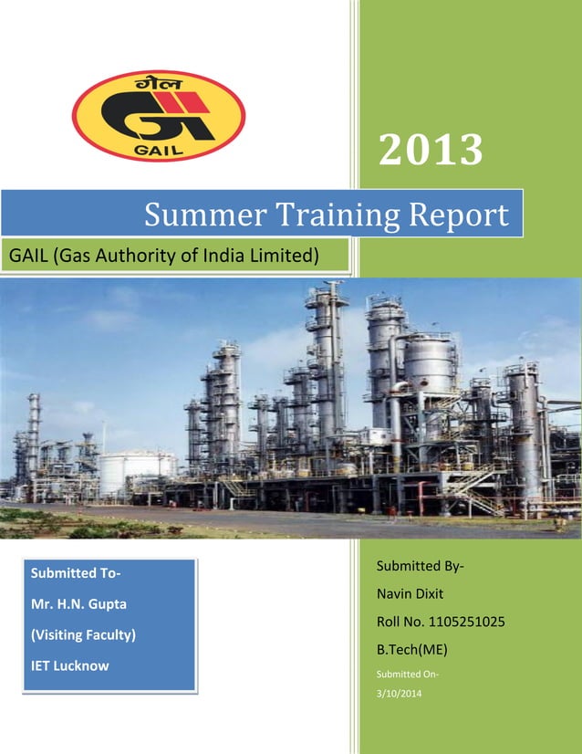 Gail summer training COVER PAGE | PDF