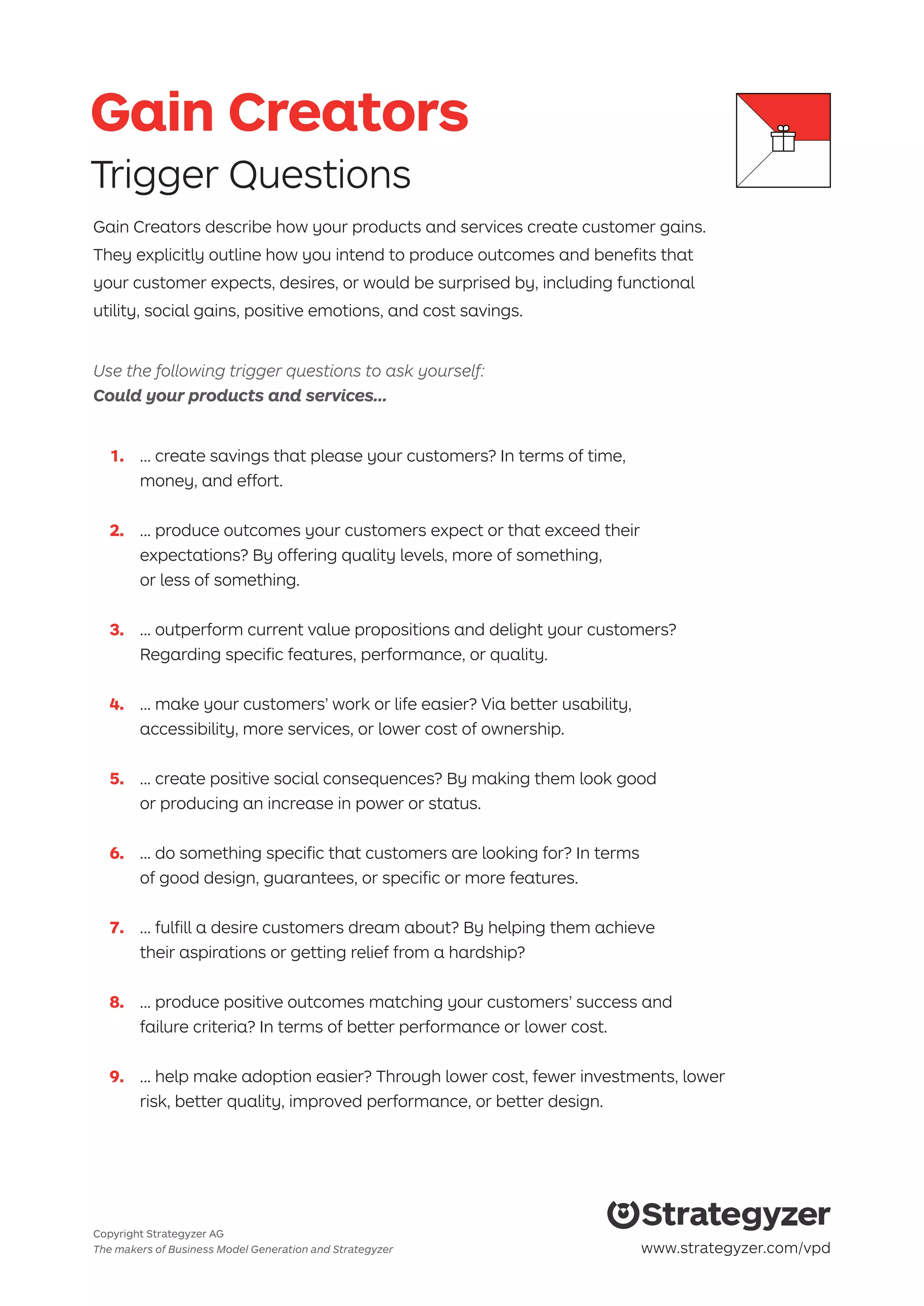 Gain creators-trigger-questions | PDF