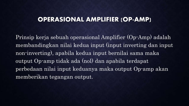 Gain dan operasional amplifier (op amp) | PPTX