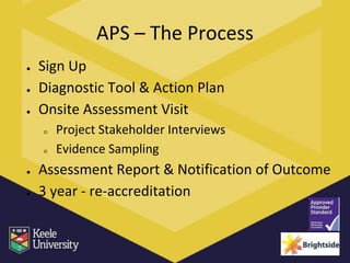 Gaining Approved Provider Standard for eMentoring - Keele University ...