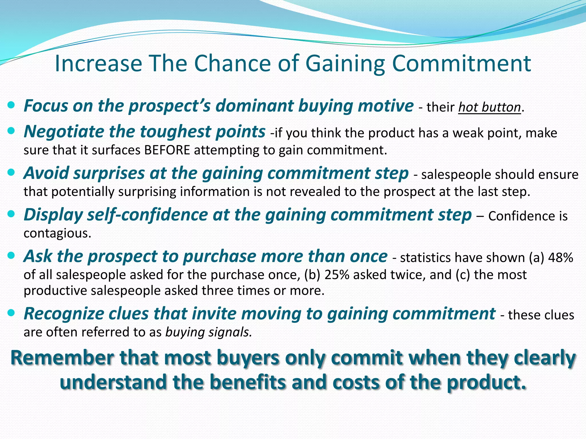 Gaining Commitment & Closing | PPTX