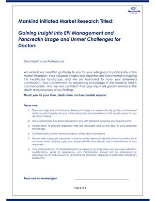 Gaining Insight into EPI Management and Pancreatin Usage and Unmet ...