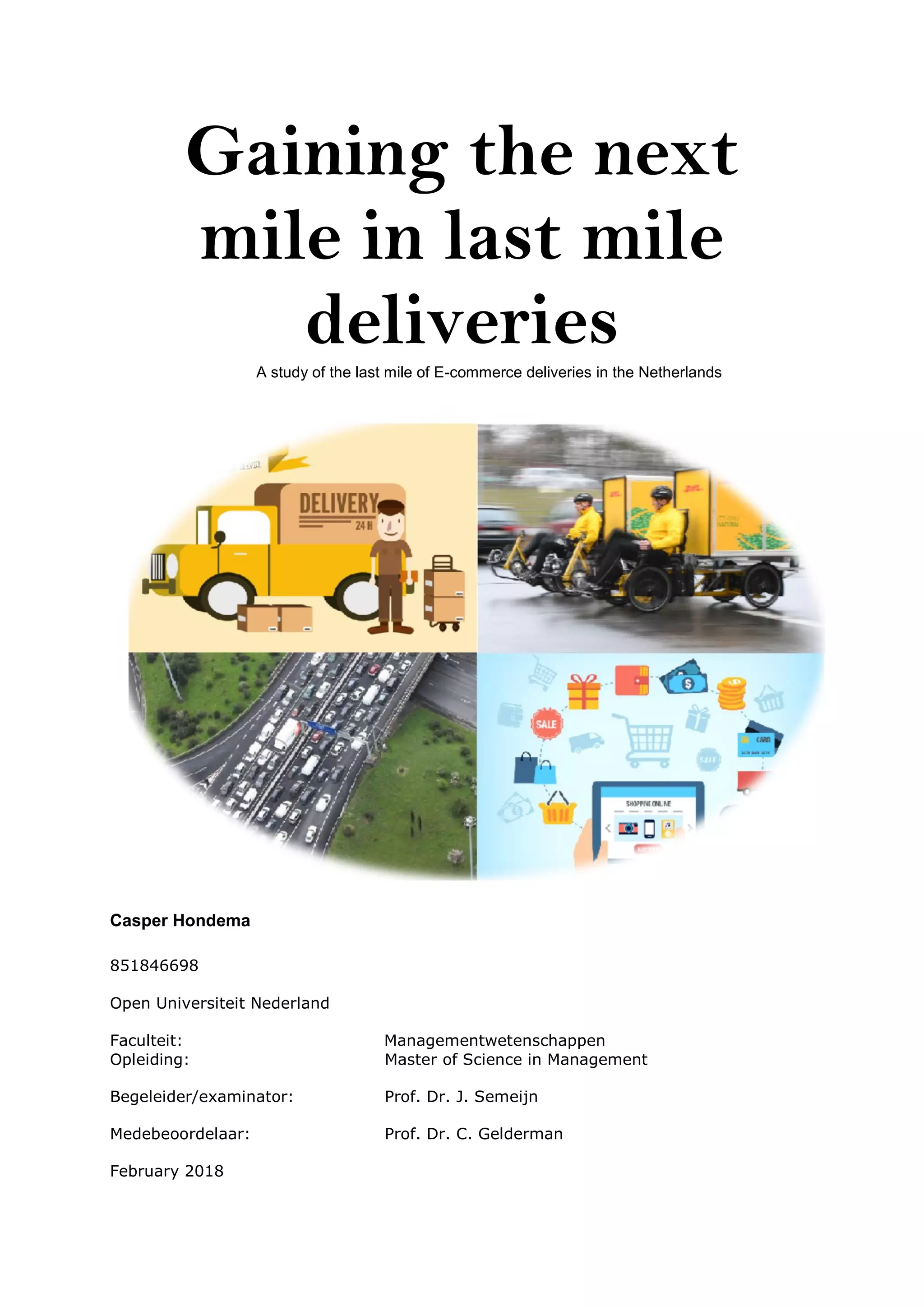 Gaining the next mile in last mile deliveries | PDF