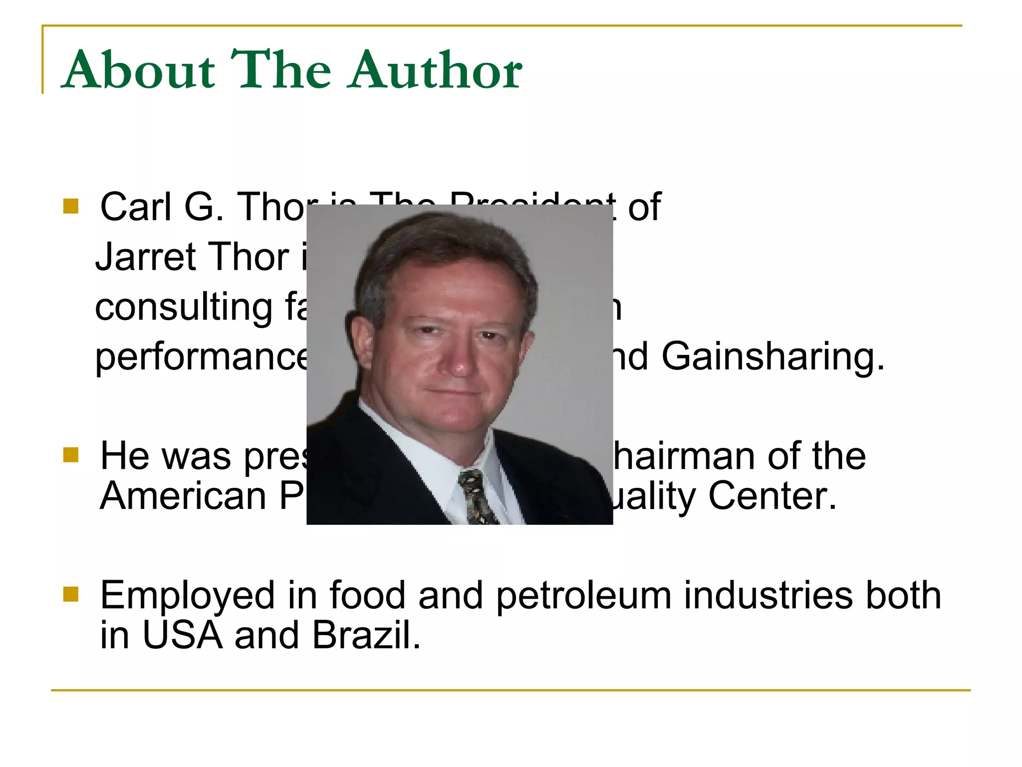 Gainsharing Carl G Thor | PPT