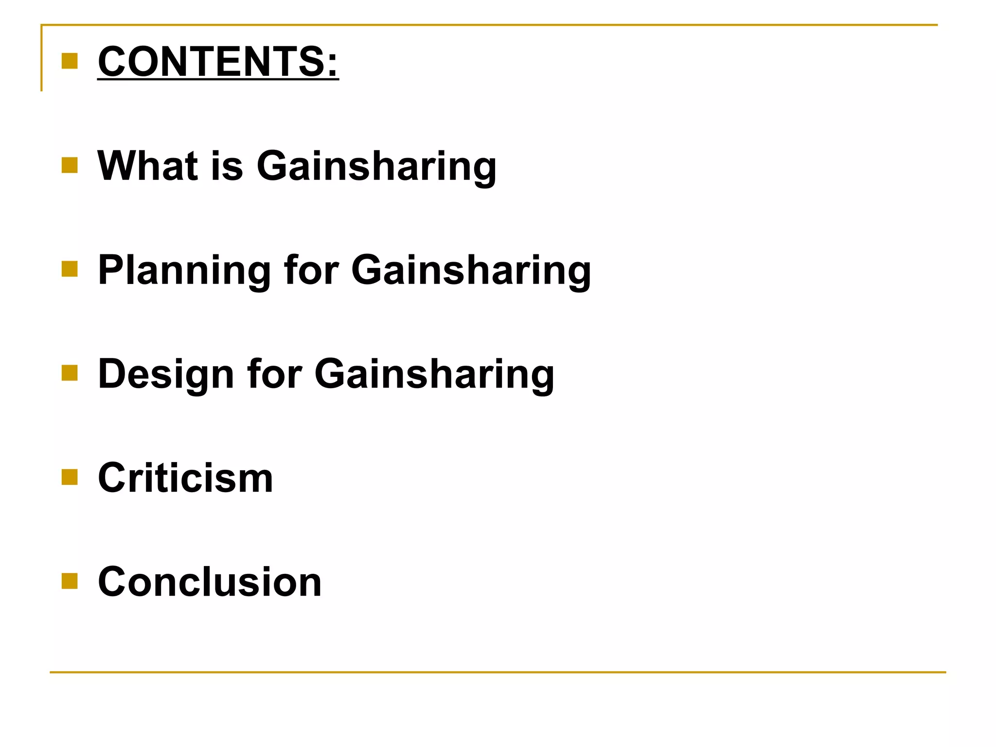 Gainsharing Carl G Thor | PPT