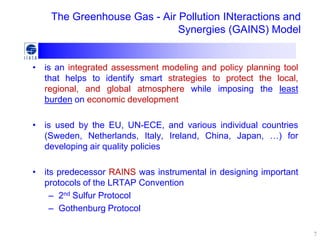 Applications of the GAINS model for integrated policy design | PPTX