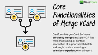 Merge Multiple VCF Files Easily with GainTools Merge vCard Software | PDF