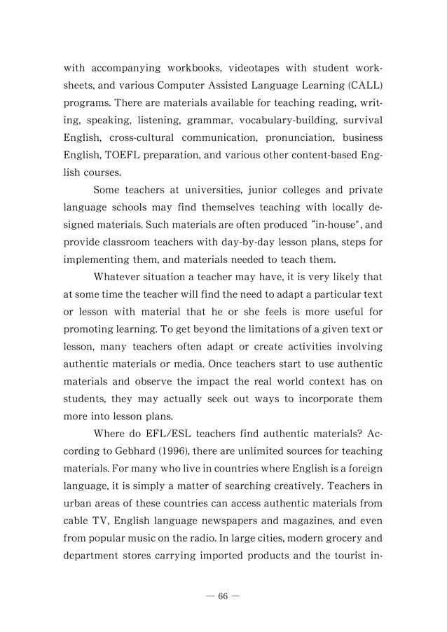 Authentic Task- Based Materials: Bringing the Real World Into the ...