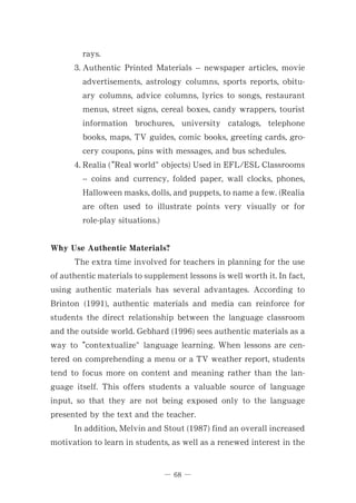 Authentic Task- Based Materials: Bringing the Real World Into the ...