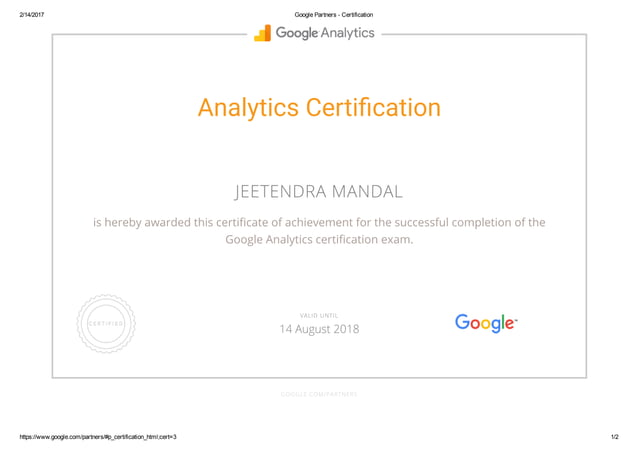 GAIQ certification jeetendra_mandal | PPT