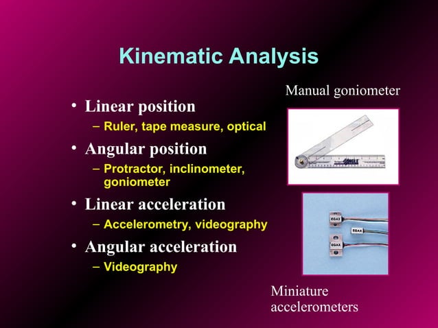 Gait Analysis Methods Temporal Analysis Kinematic Kinetic Analysis Ppt