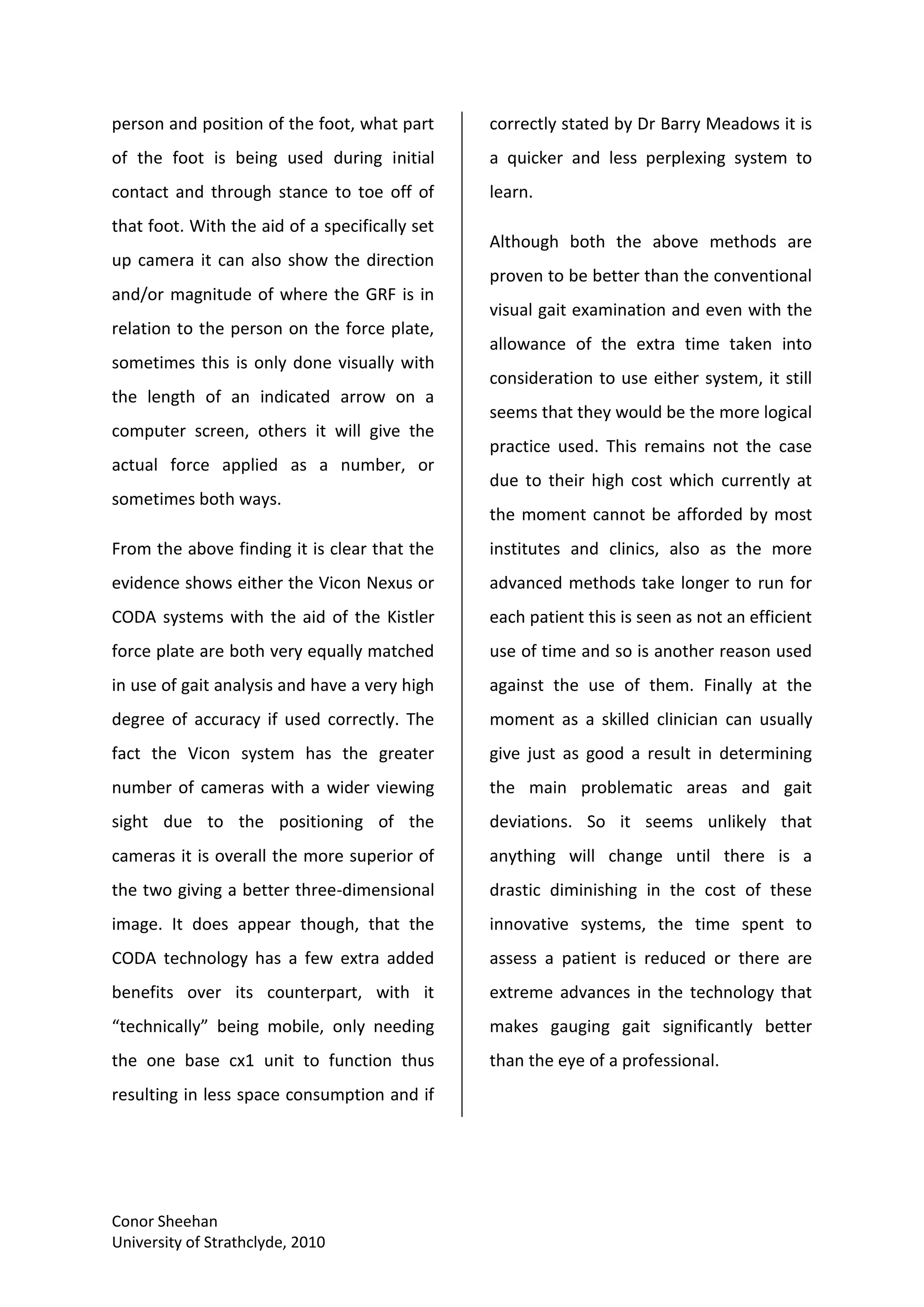 Gait analysis report | DOCX