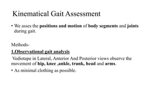 GAIT ASSESSMENT.pptx | Physical Therapy | Wellness