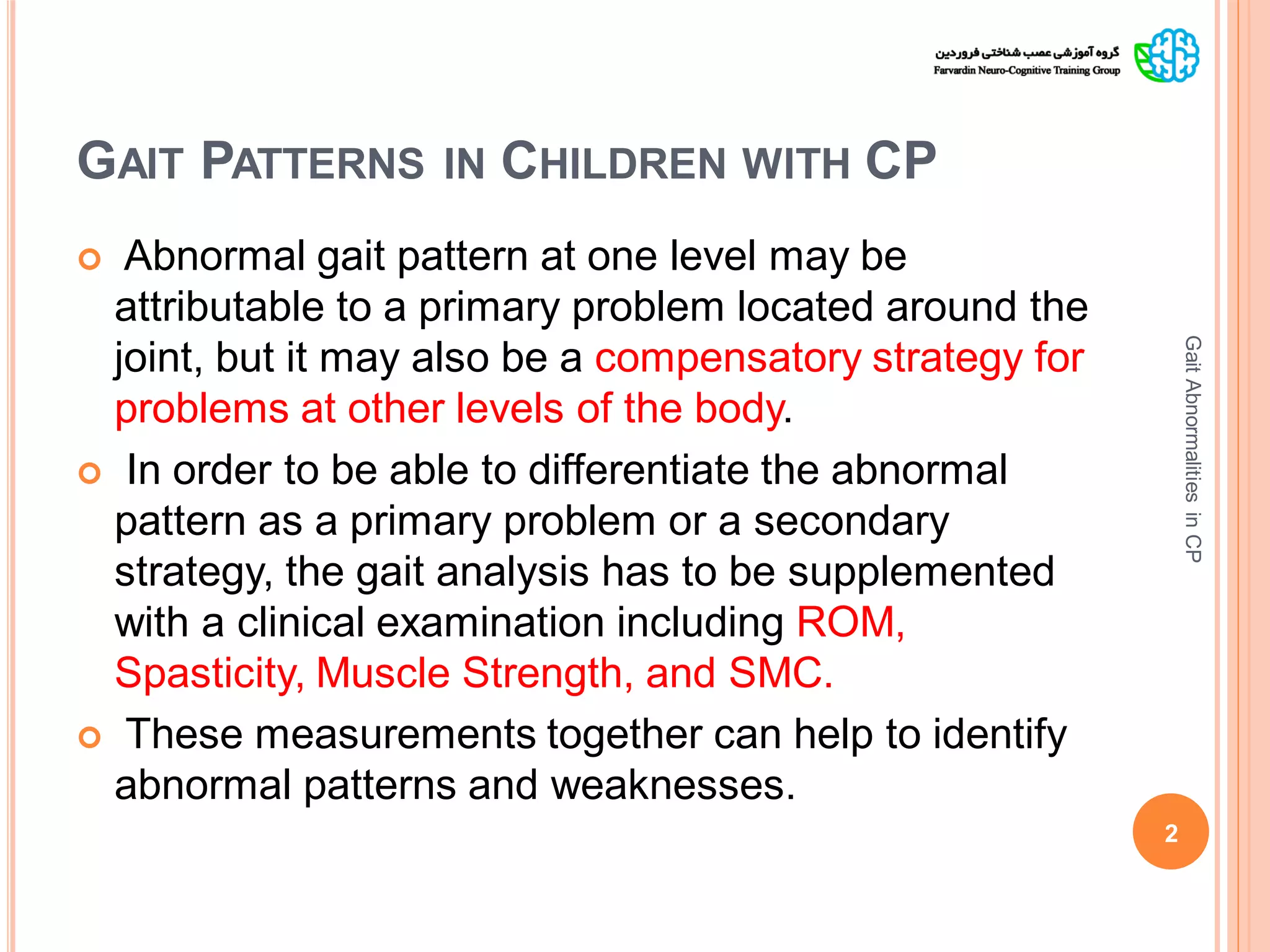 Gait pattern classification in children with cp | PDF