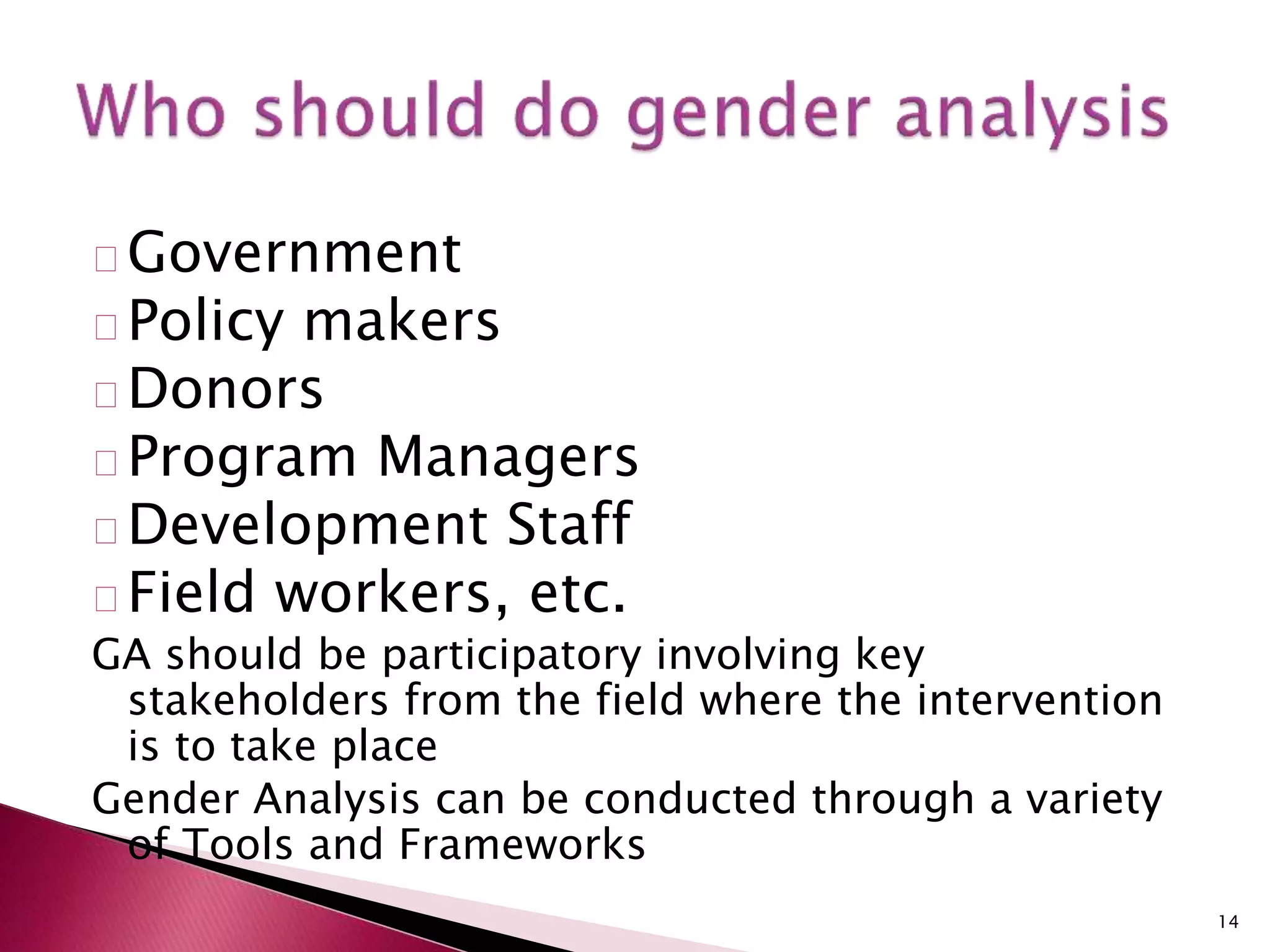 Gender Analysis | PPTX
