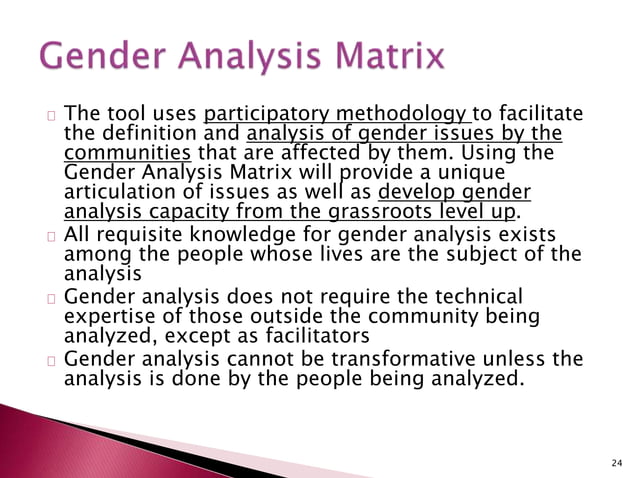 Gender Analysis | PPTX | Men\'s Health | Healthy Living